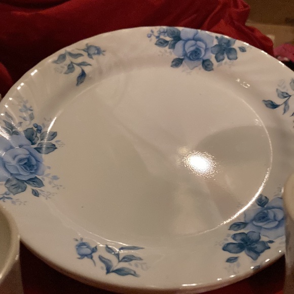 Corelle | Dining | Rare Vintage Corelle Blue Velvet Blue Rose Set Of ...
